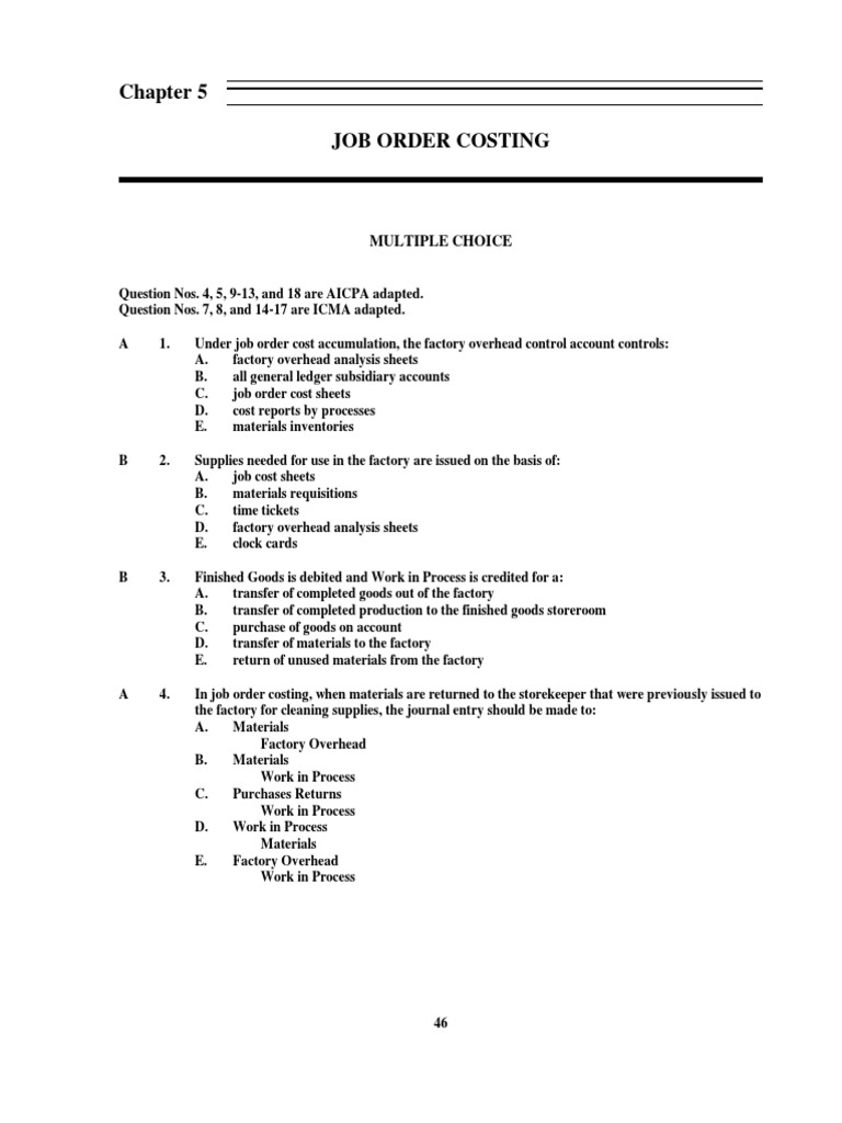 05.job Order Costing PDF | PDF | Cost Of Goods Sold | Cost