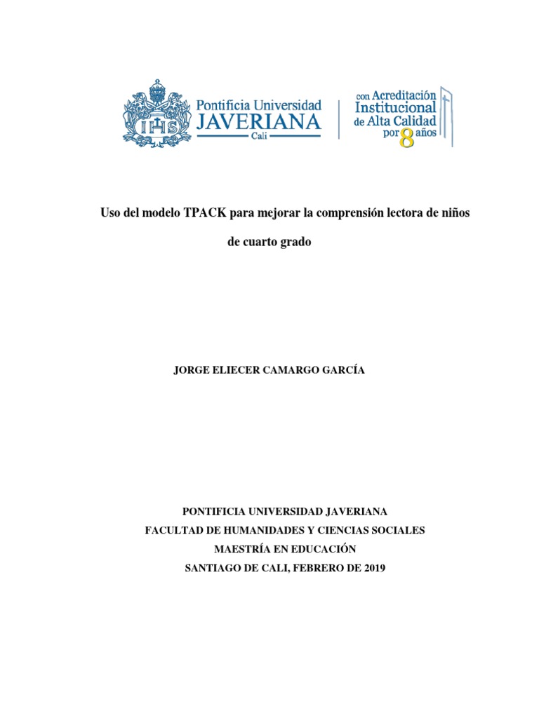 Uso Modelo TPACK PDF | PDF | Comprensión lectora | Palabra