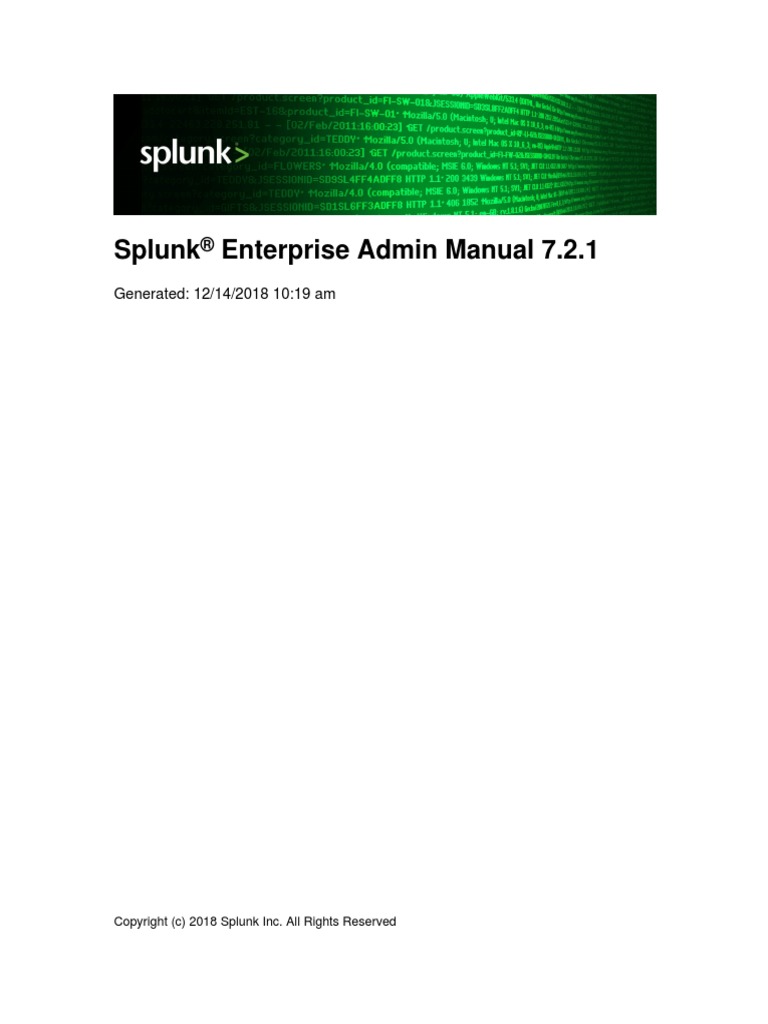 Splunk-7 2 1-Admin | PDF | Command Line Interface | Database Index