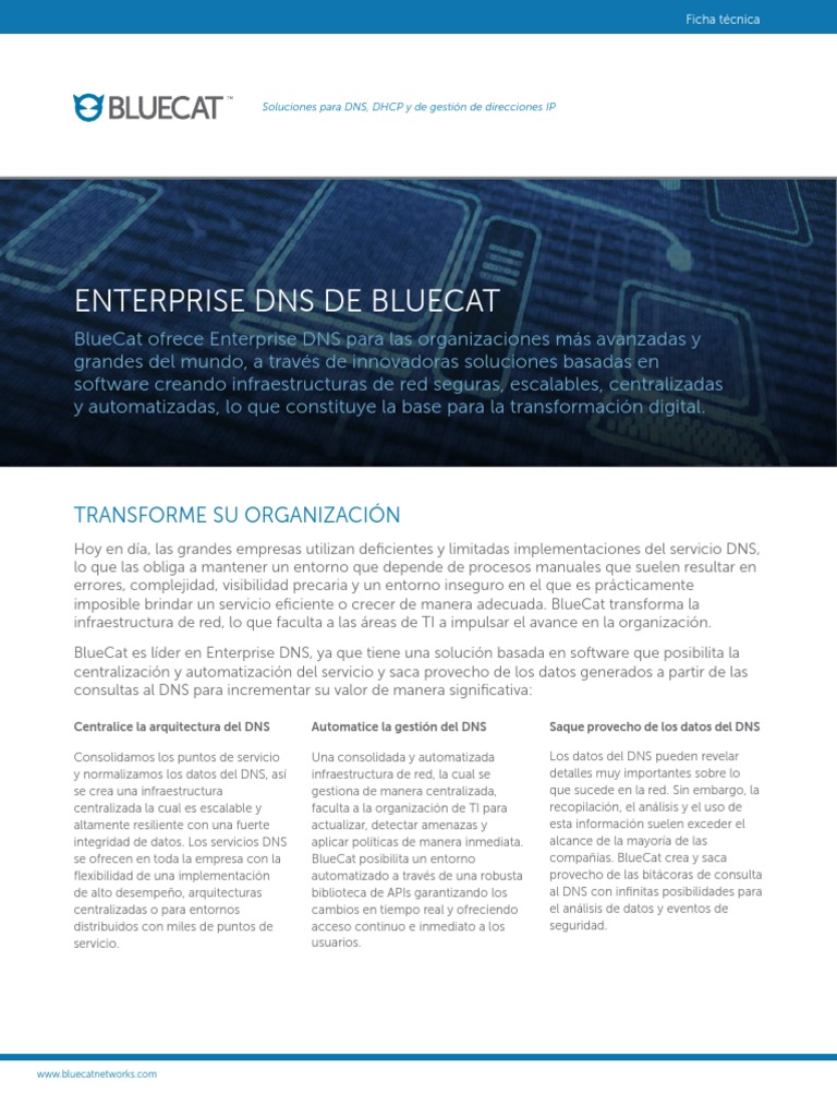 BlueCat - Enterprise DNS | PDF | sistema de nombres de dominio ...