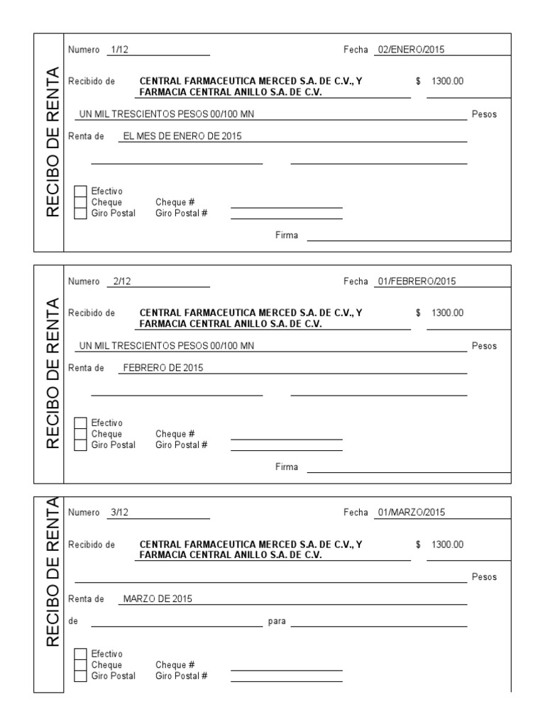 Recibos de Renta | PDF