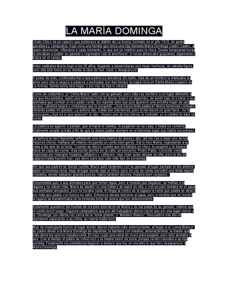 La María Dominga | PDF