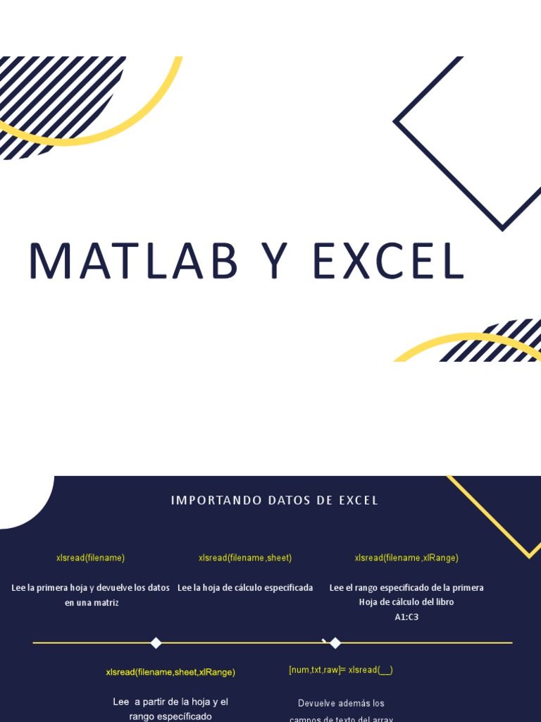 Matlab y Excel | PDF | Estructura de datos de matriz | Hoja de cálculo