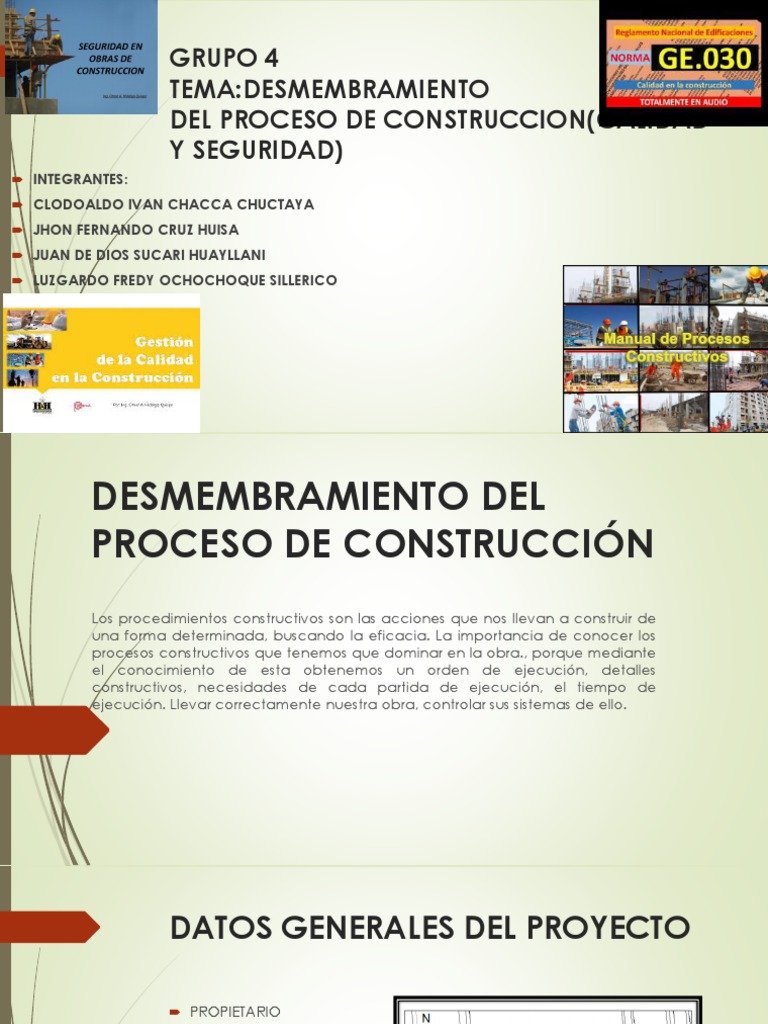 Desmembramiento Del Proceso de Construcción | PDF | Calidad (comercial ...