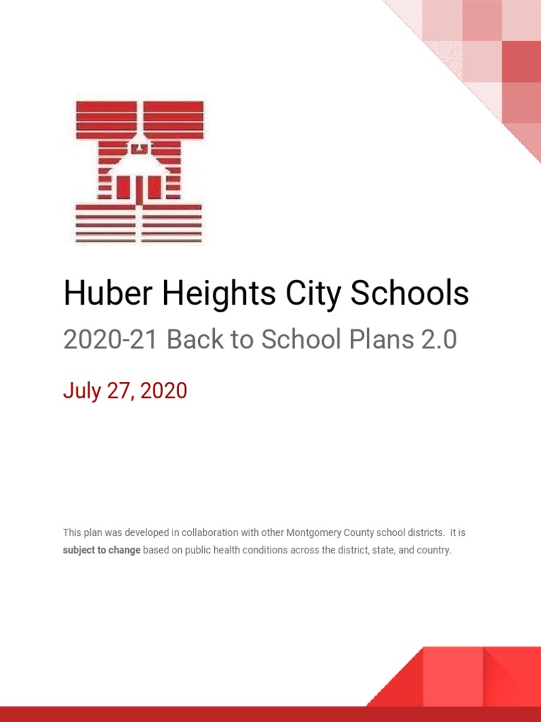 2020-21 Back To School Plans 2.0 | PDF | Schools | Classroom