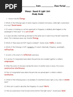 Period, Frequency, Wavelength, and Wave Speed Practice Worksheet | PDF ...