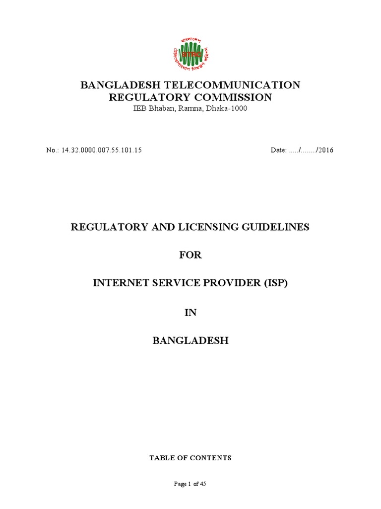 ISP Guideline Latest Draft | PDF | License | Radio Spectrum