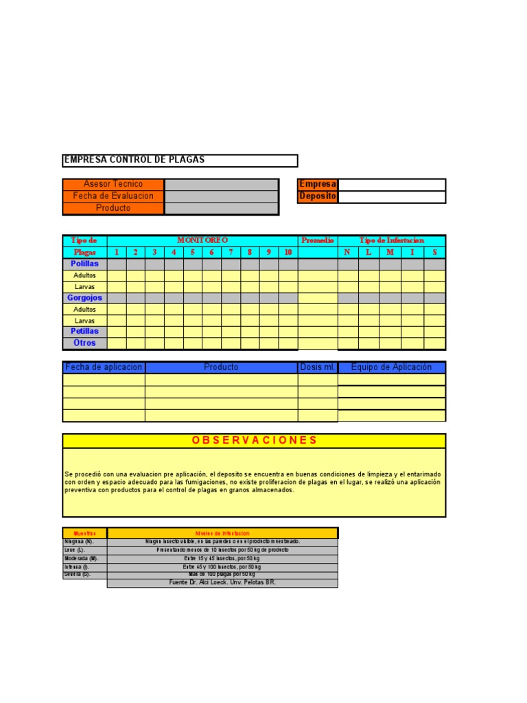 Registro de Fumigacion Modelo | PDF