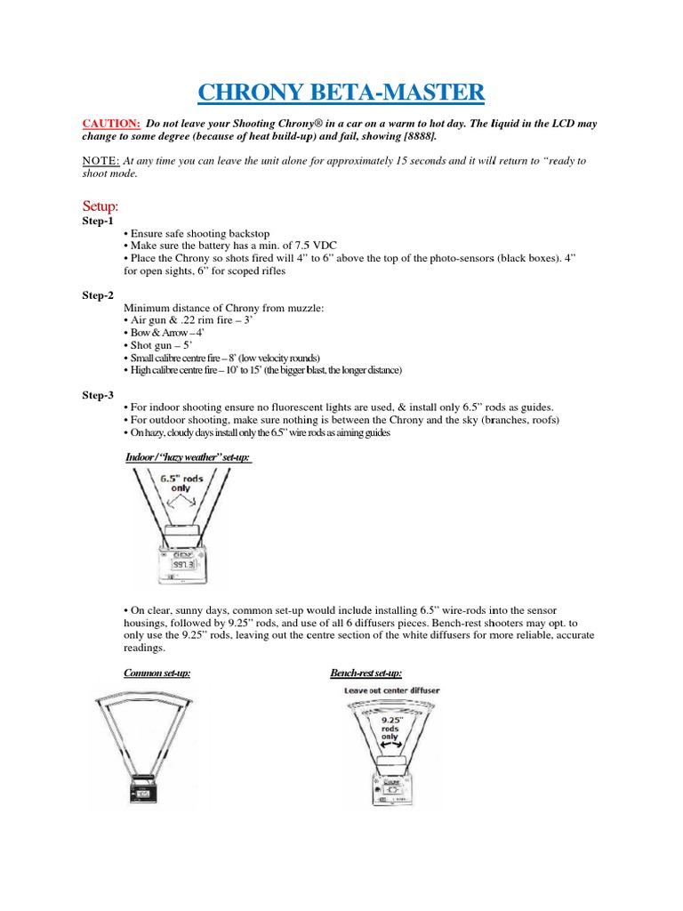 Chrony Beta Master Manual V2 | PDF | Projectile Weapons | Firearms