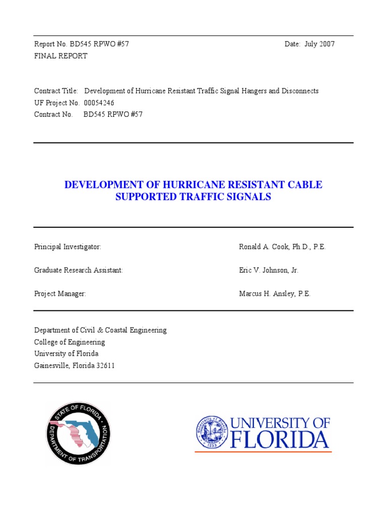 FDOT BD545 57 RPT | PDF | Force | Wound