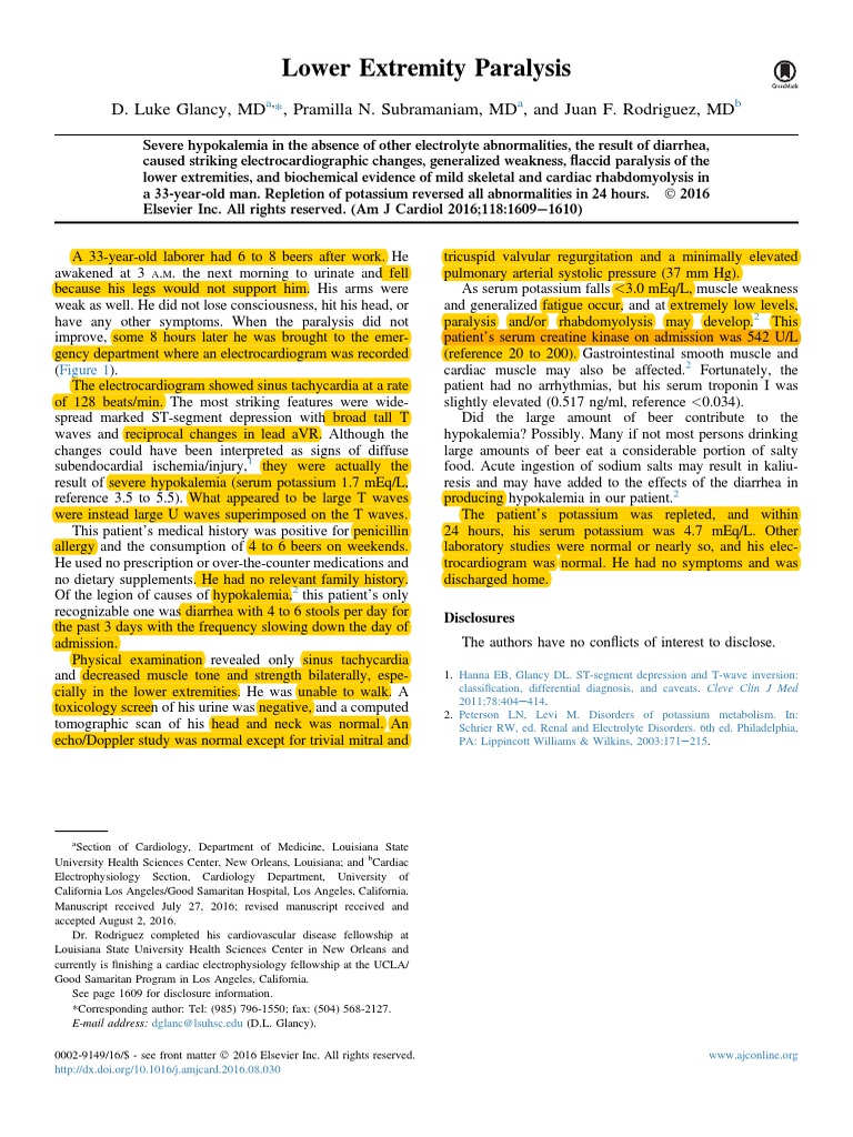 Paralisis de M.inferiores | PDF | Internal Medicine | Cardiovascular System