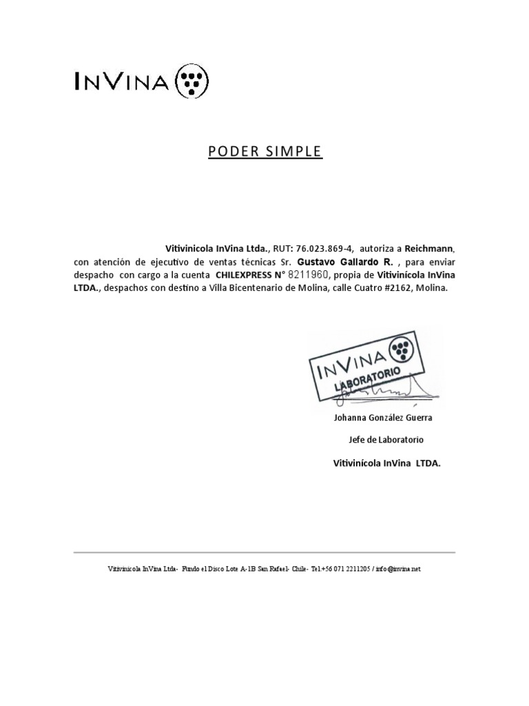 Poder Simple Chilexpress Reichmann | PDF