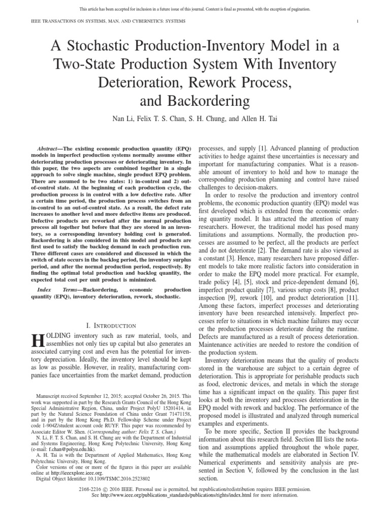 A Stochastic Production-Inventory Model for a Two-State Production ...