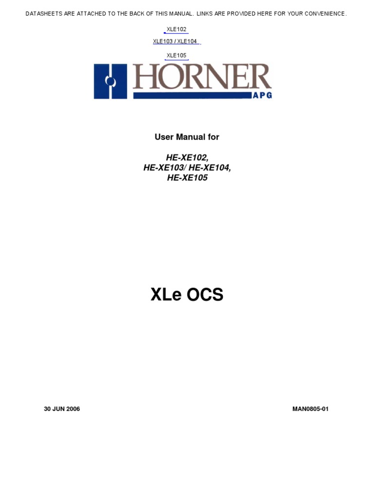 Xle Ocs: User Manual For | PDF | Programmable Logic Controller ...