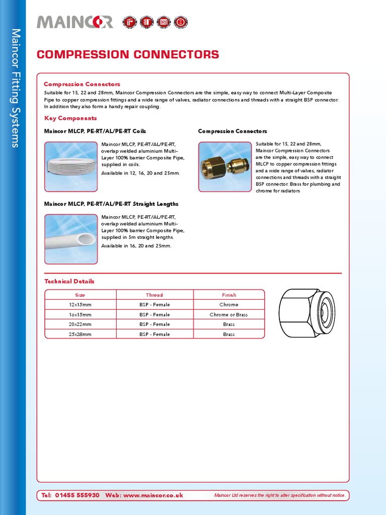 Compression Connectors | PDF | Plumbing | Tools