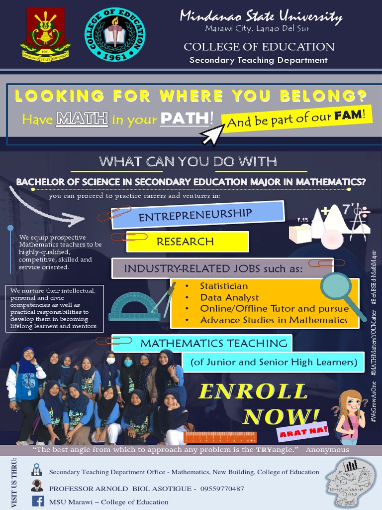 Infographics Bsed Math | PDF | Career & Growth