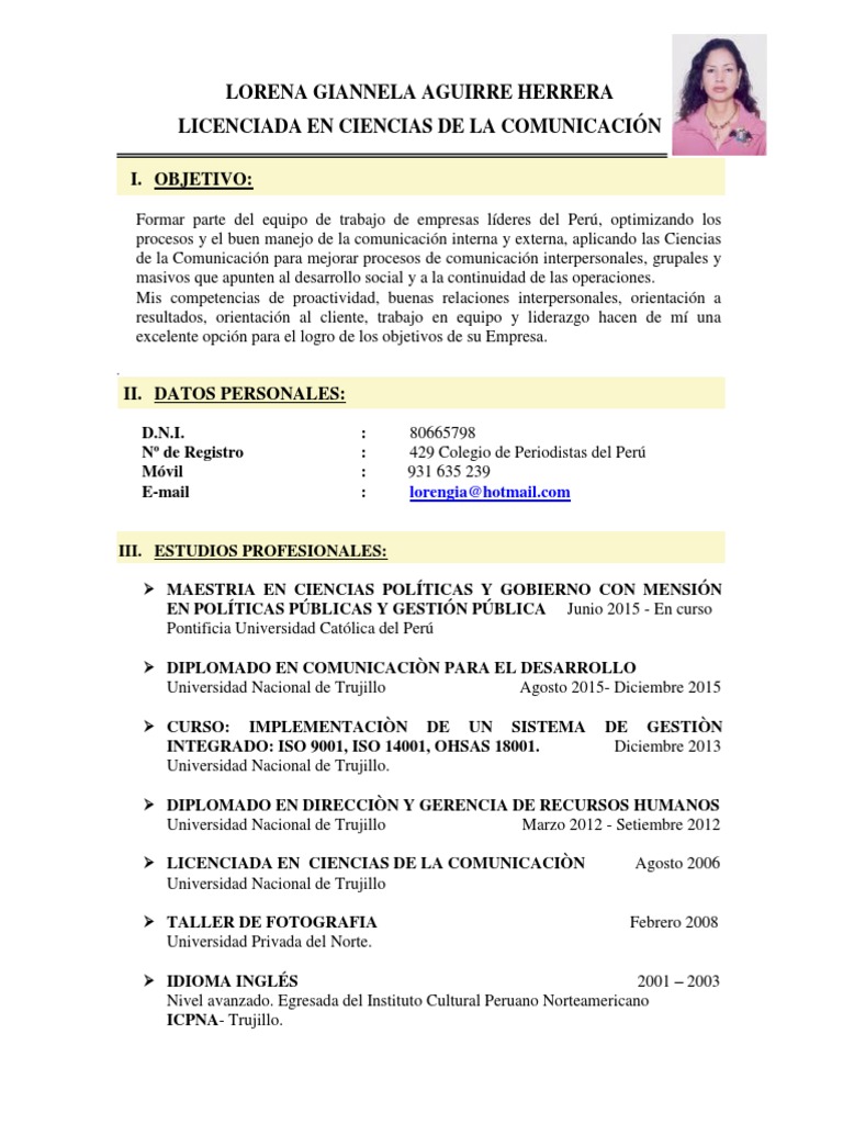 CV Lorena Aguirre PDF | PDF | Business | Science