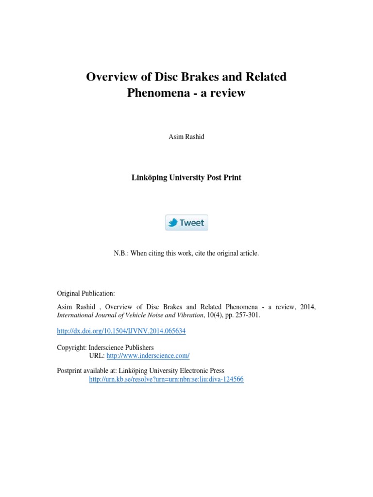 Fulltext01 PDF | PDF | Brake | Friction