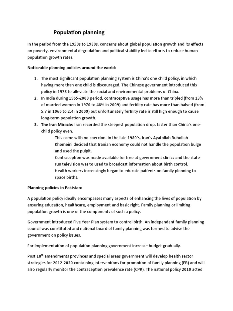 Population Planning: Noticeable Planning Policies Around The World ...