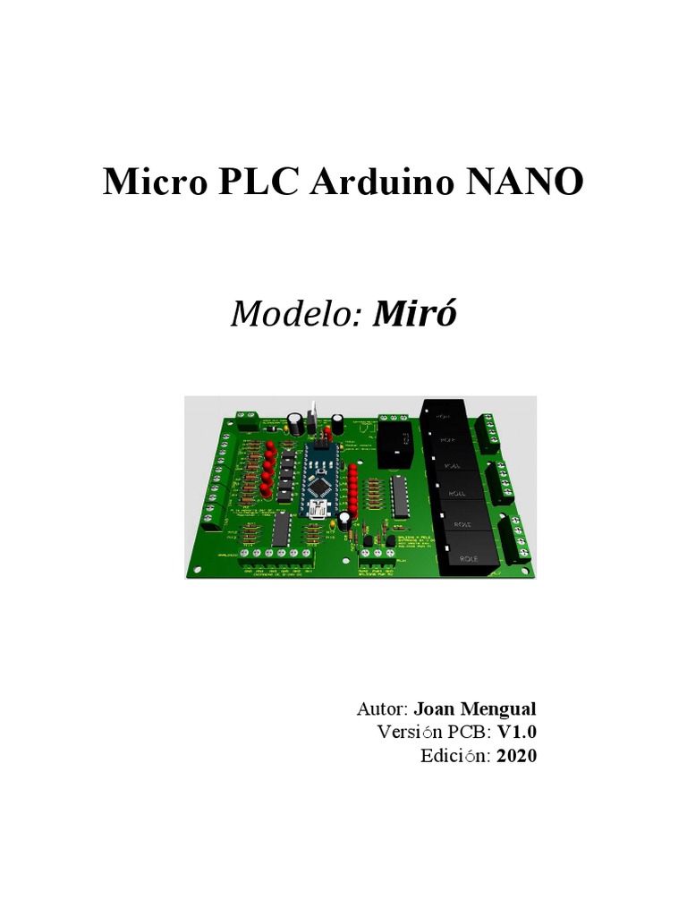 Micro PLC Arduino NANO Mod Miro | PDF | Relé | Controlador lógico programable