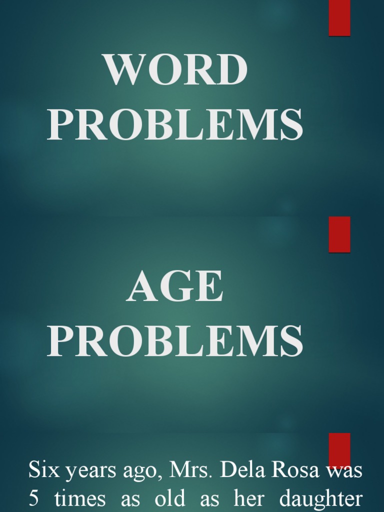 Age Word Problems and Solutions | PDF