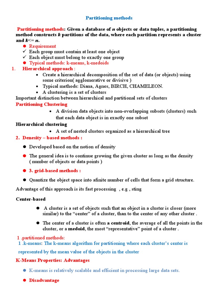 Partitioning Methods | PDF | Cluster Analysis | Machine Learning