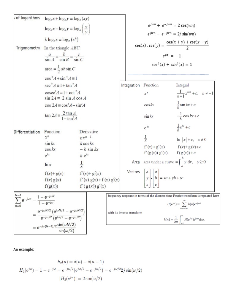DSP Formulas | PDF | Filter (Signal Processing) | Stationary Process