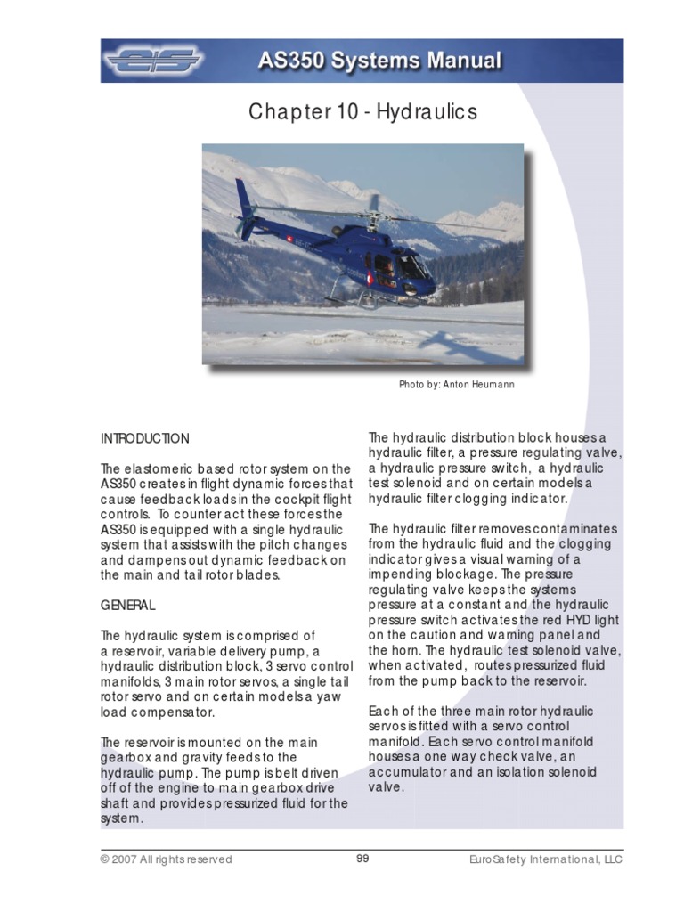 AS350 Manual-Hydraulics | PDF | Valve | Aircraft Flight Control System