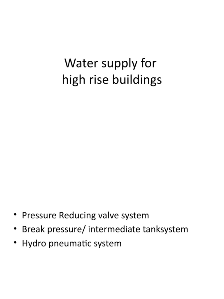 Water Supply For Highrise Buildings | PDF