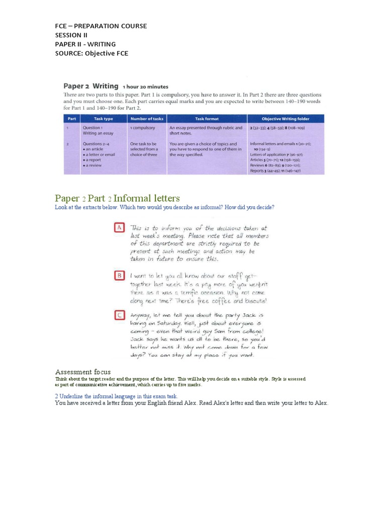 Fce-Writing-Paper Ii | PDF
