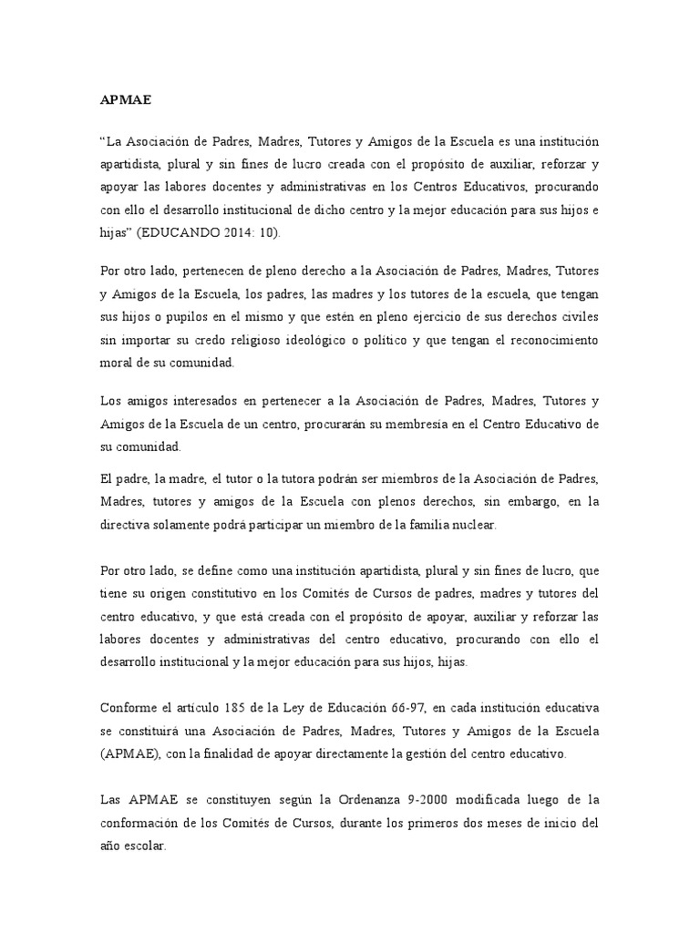 APMAE: Funciones y Propósitos Educativos | PDF | Aprendizaje | Calidad ...