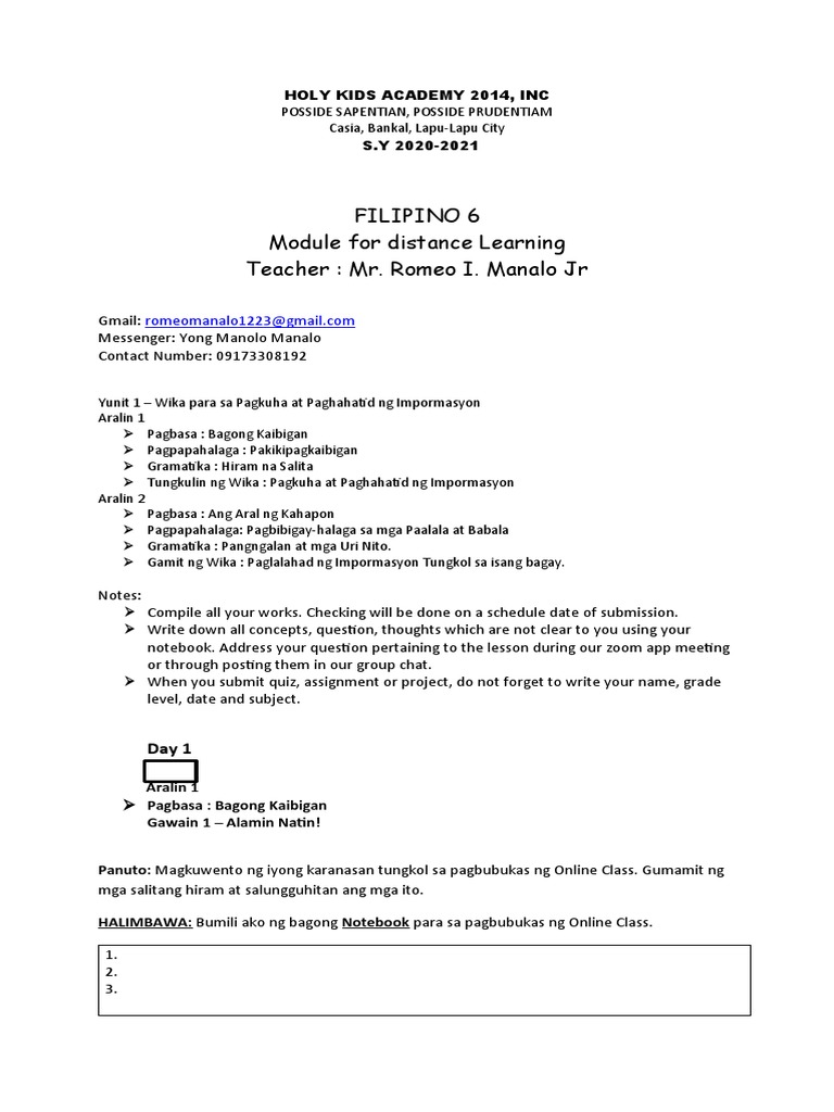 Filipino 6 Modules | PDF