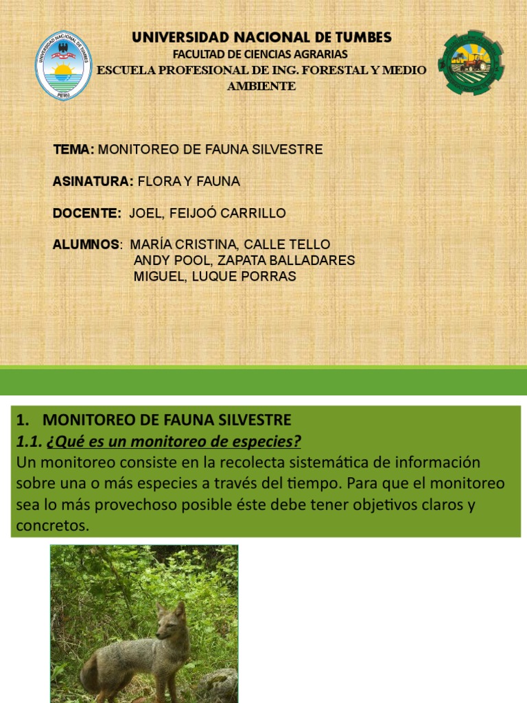 Monitoreo de Fauna Silvestre | PDF | Muestreo (Estadísticas) | Organismos