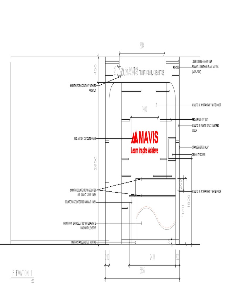 Submission Drawings Elevation 1 PDF | PDF | Building Engineering | Art ...