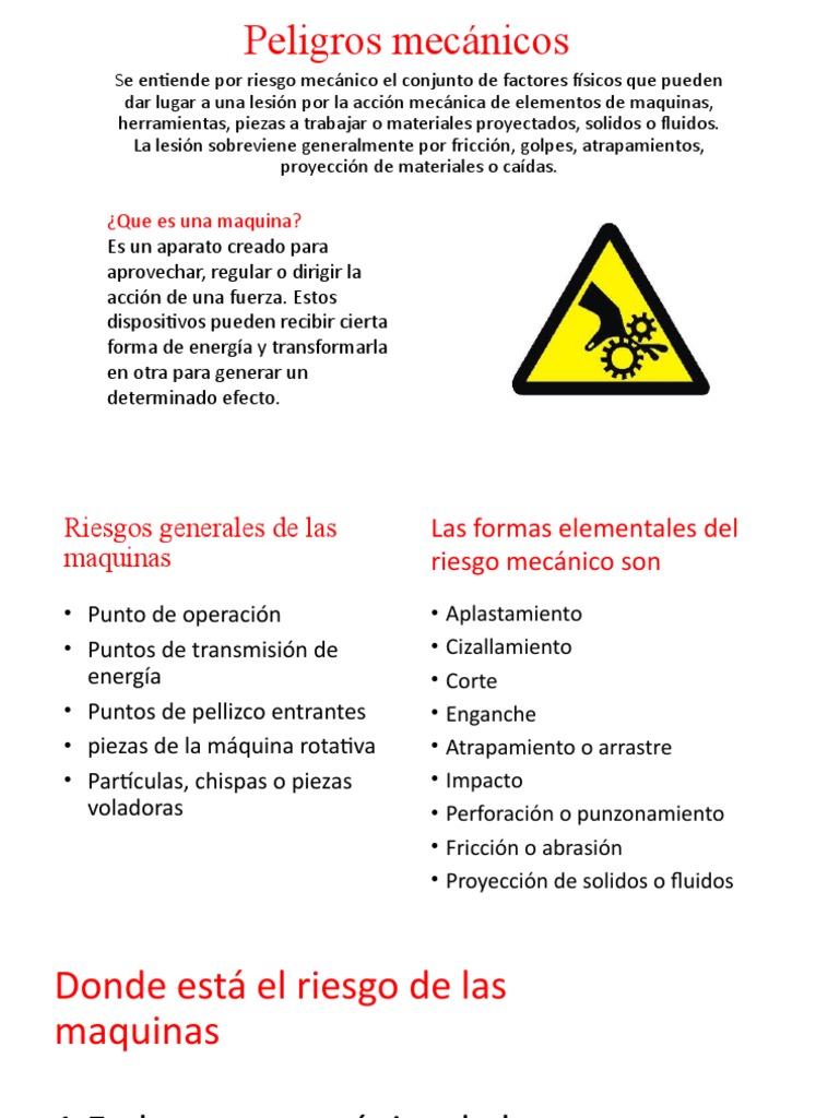 Peligros Mecánicos | PDF | Corriente eléctrica | Engranaje