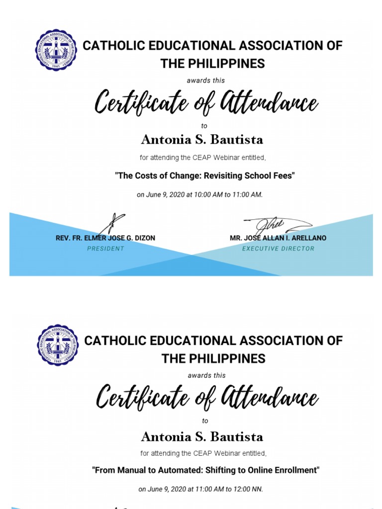 CEAP Webinar Attendance Confirmation | PDF