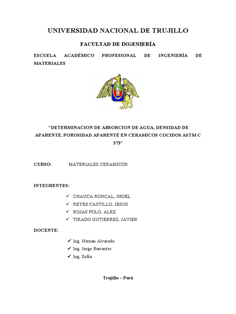 Caracterización física de ladrillos cerámicos mediante pruebas de ...