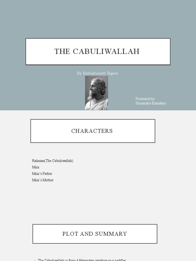 The Cabuliwallah: by Rabindranath Tagore | PDF