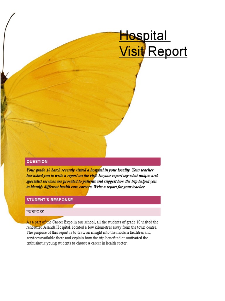 Hospital Visit Report | Download Free PDF | Hospital | Teachers