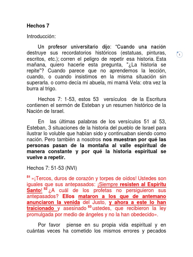 Historia y Fe: Lecciones de Hechos 7 | PDF | Pecado | Jesús