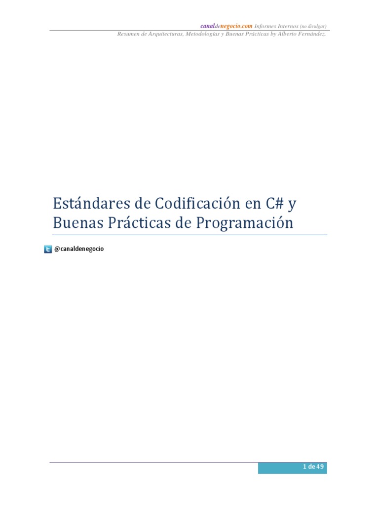 Estándares de Codificación en C# y Buenas Prácticas de Programación ...