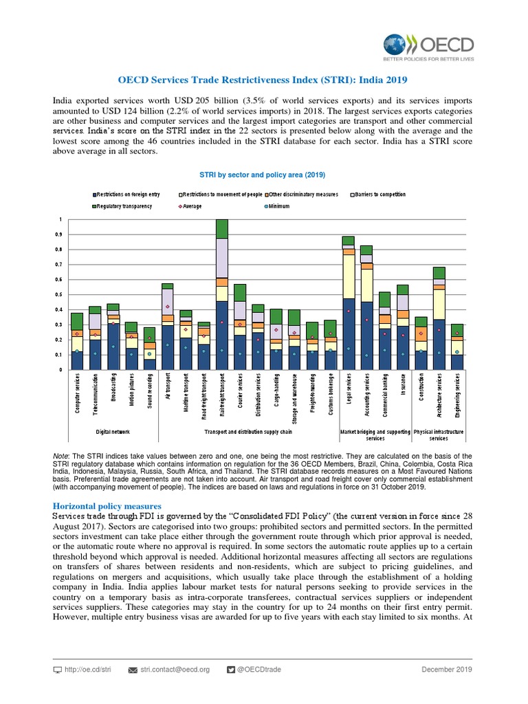 OECD Services Trade Restrictiveness Index (STRI) : India 2019 | PDF ...