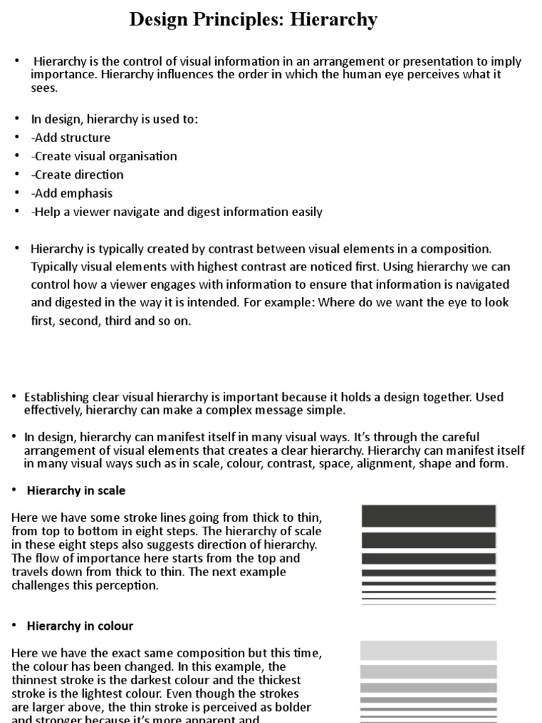 Design Principles: Hierarchy | PDF | Composition (Visual Arts) | Hierarchy