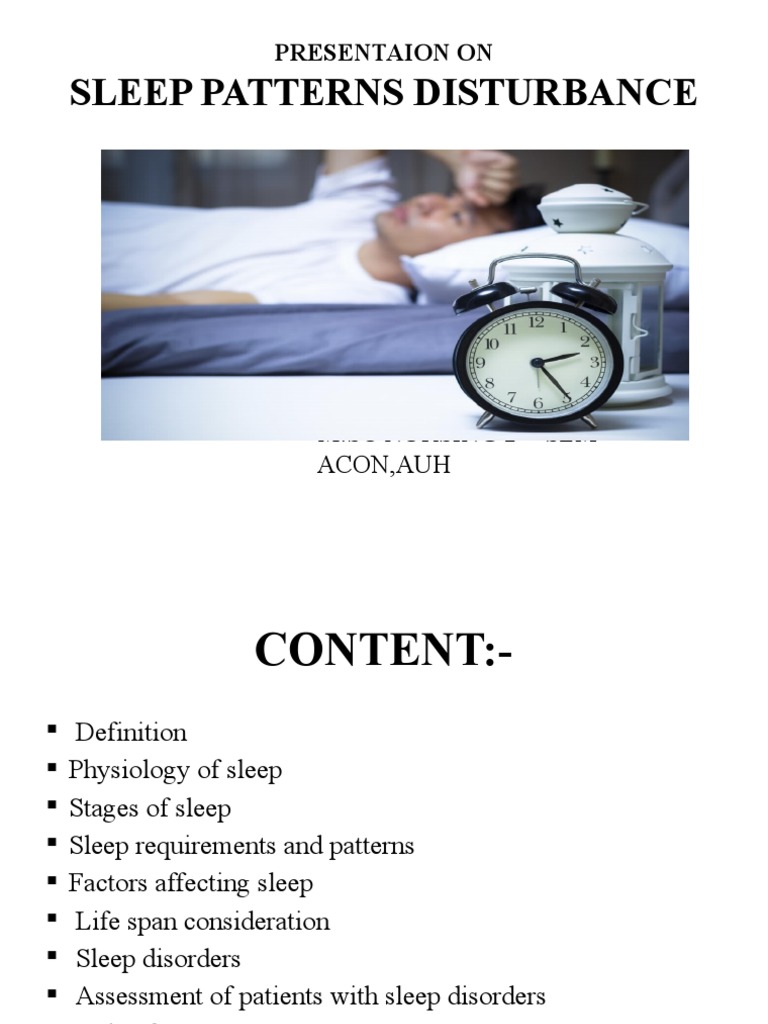 Sleep Patterns Disturbance | PDF | Sleep | Insomnia