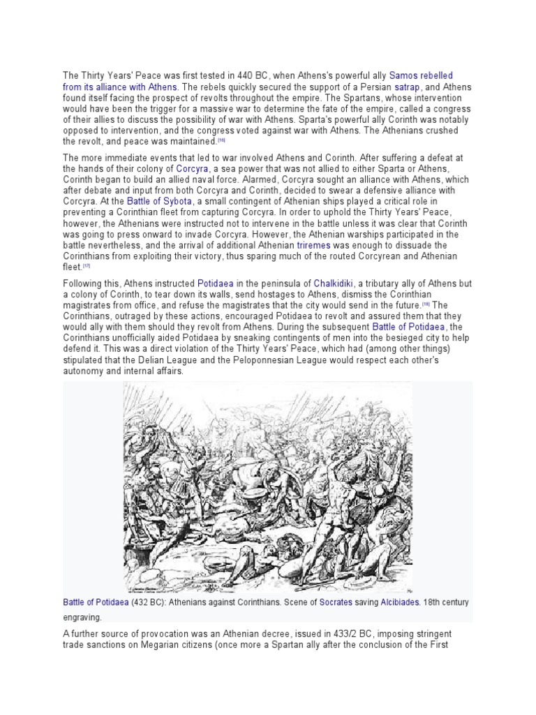 Samos Rebelled From Its Alliance With Athens Satrap: Battle of Potidaea ...