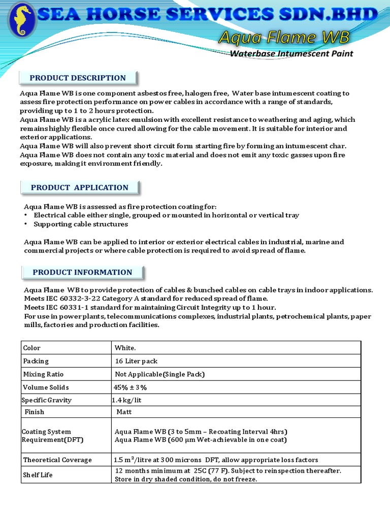 Aqua Flame WB Brochure Rev.1@ 02-09-19 PDF | PDF | Paint | Fires
