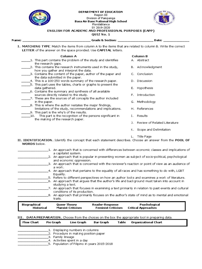 Eapp Quiz 1 2nd Sem Pdf Psychology Psychological Concepts