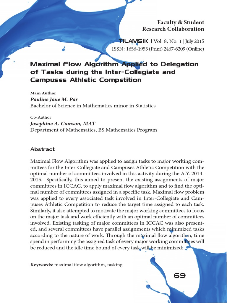 Maximal Flow Algorithm for Task Delegation | PDF | Theoretical Computer ...