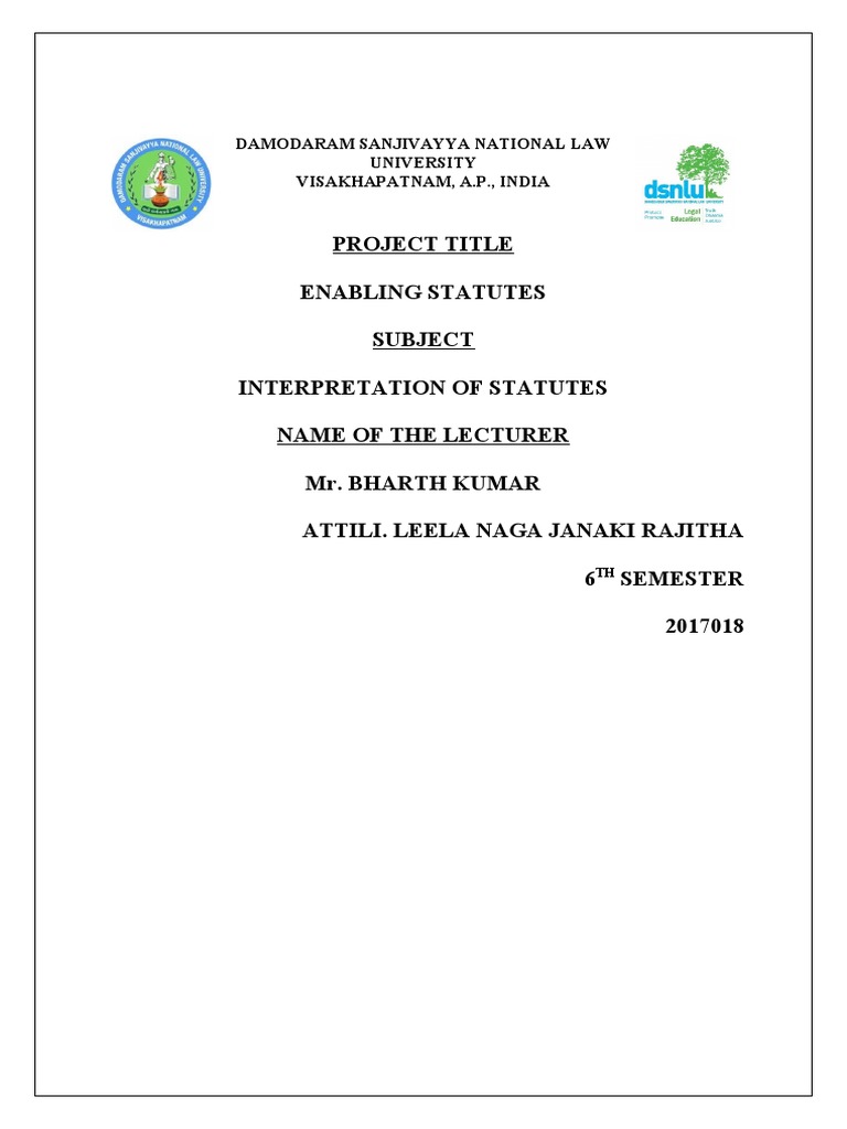 Enabling Statutes | PDF | Statutory Interpretation | Constitutionality