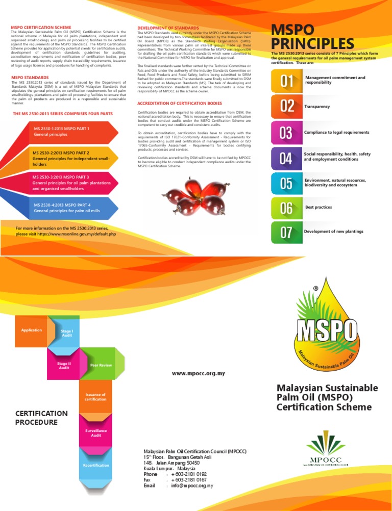 Mspo Principles: Mspo Certification Scheme Development of Standards ...